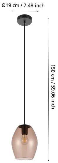 Eglo 390159 - Lustr na lanku ESTANYS 1xE27/40W/230V hnědá