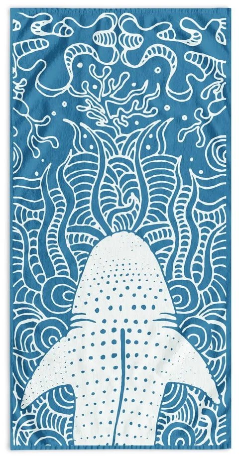 Modrá plážová osuška 90x180 cm Shark – DecoKing