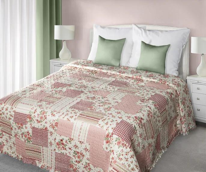 Přehoz na postel JULIEN 220x240 cm růžová patchwork Mybesthome