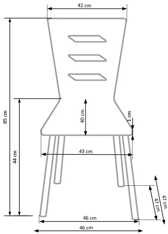 Židle NIRA – kov, překližka, bílá Halmar