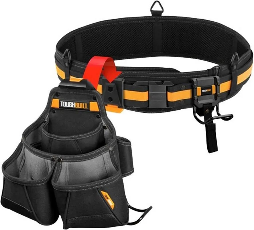 Toughbuilt - malý set opasku, velké kapsy a závěsu na kladivo