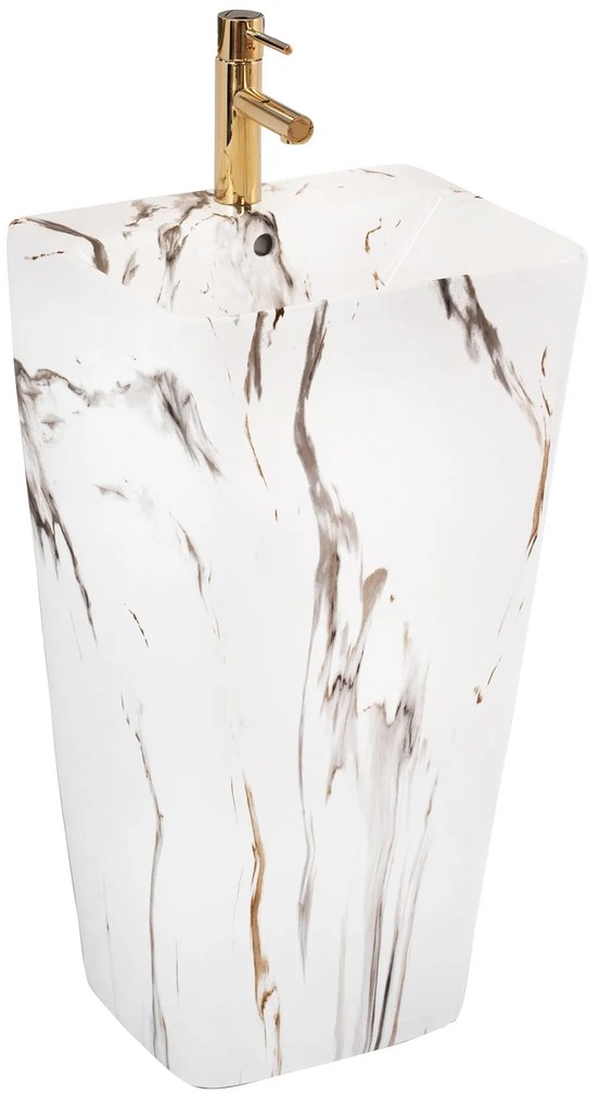 Rea Aris, volně stojící umyvadlo 440x375x830mm, imitace mramoru, REA-U6906