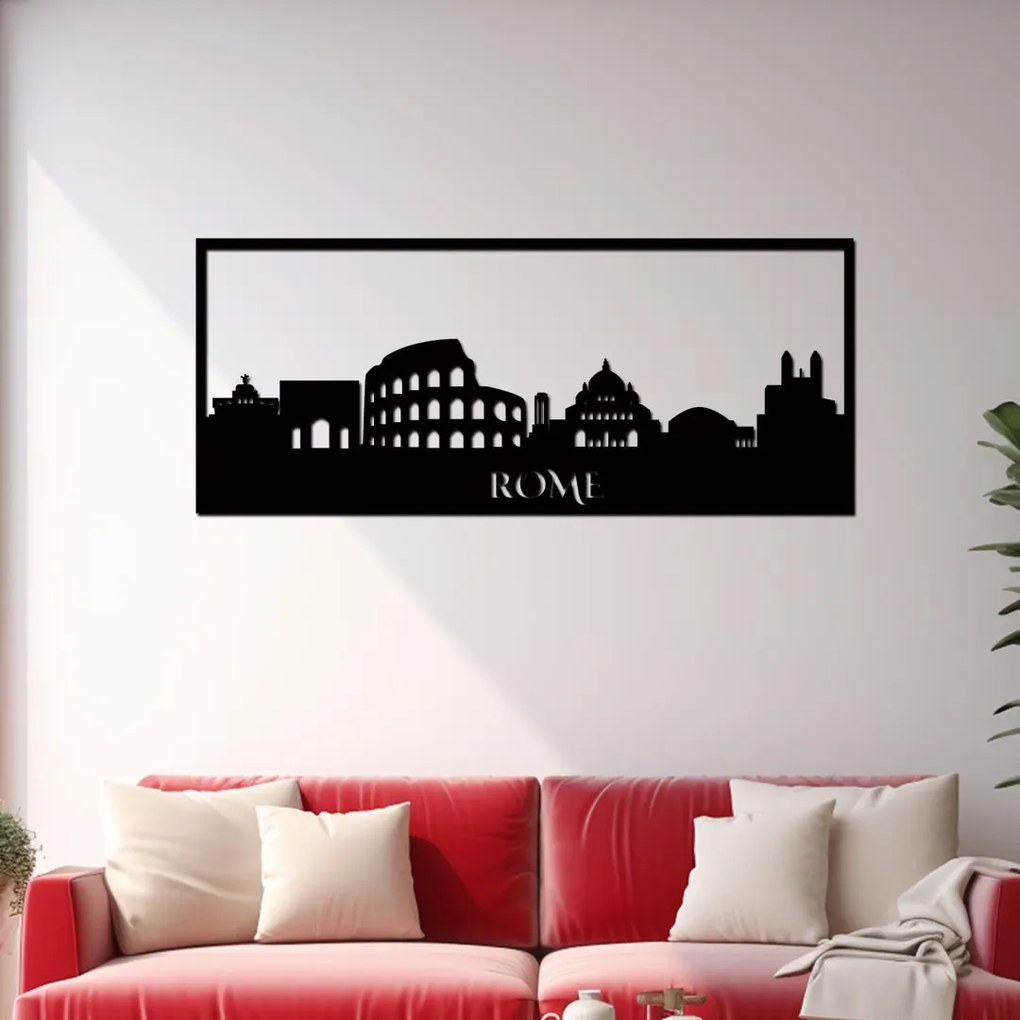Dřevěná dekorace na zeď ŘÍM Zvolte rozměr (cm): 60x17, Zvolte barvu dekoru: Bílá
