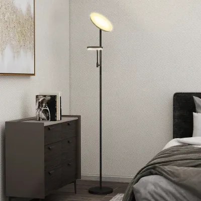 HOMCOM LED stojací lampa 42W stmívatelná 2700K-6500K, plynulá změna barev, 4 režimy scén, dálkový ovladač a dotykové ovládání