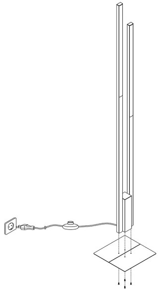 Eglo 900082 - LED RGBW Stmívatelná stojací lampa FRAIOLI-Z2xLED/16W/230V černá