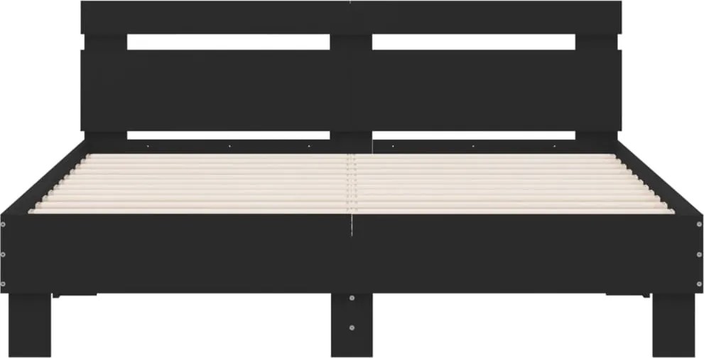 Rám postele s čelem černý 150 x 200 cm kompozitní dřevo 3207414