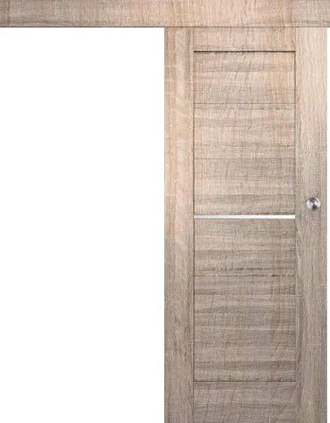 posuvné interiérové dveře na stěnu vasco doors IBIZA model 2 Průchozí rozměr: 70 x 197 cm, Orientace dveří: Levé dveře, Dekor: Dub Santa