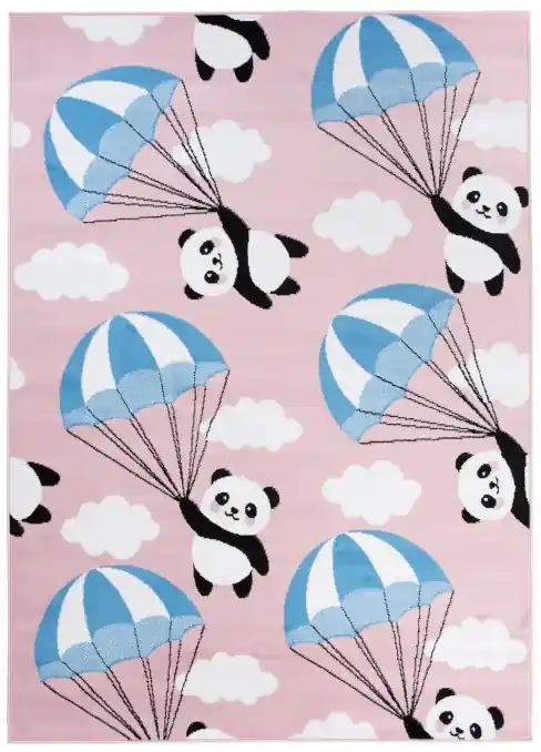 Dětský koberec PINKY DE76A Panda Balón růžový | BIANO
