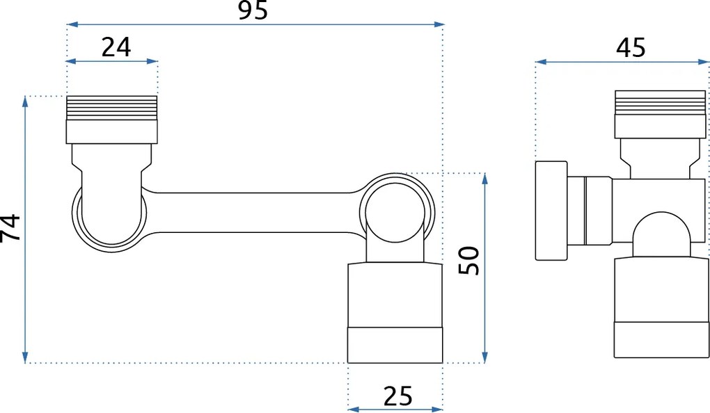 Rea Colt, otočné prodloužení ramene pro baterii, chromová, REA-B0660