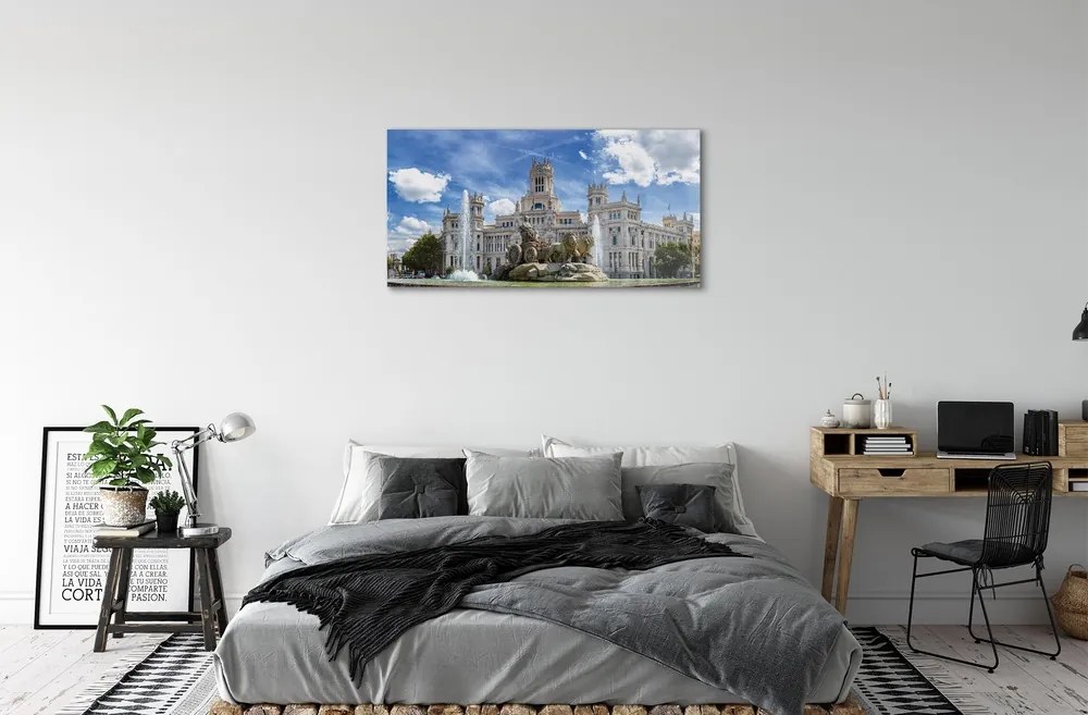 Obraz na skle Spain Fountain Palace Madrid 120x60 cm