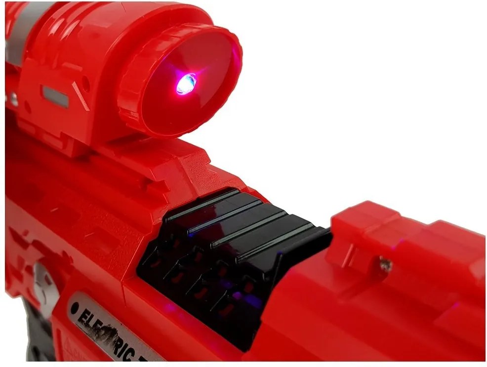 LEAN Toys Svítící pistole svítící ve tmě pěnové náboje zvuk dosah 45 m