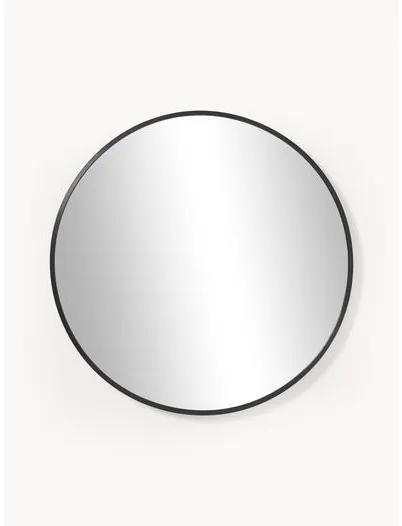 Kulaté nástěnné zrcadlo's černým kovovým rámem Ida