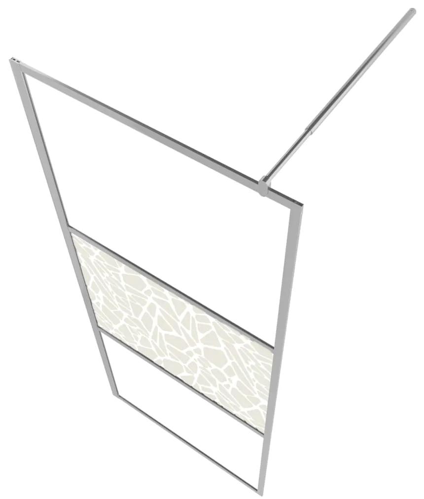 Zástěna do průchozí sprchy ESG sklo design s kameny 90 x 195 cm