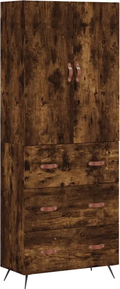 Skříň highboard kouřový dub 69,5 x 34 x 180 cm kompozitní dřevo 3195824