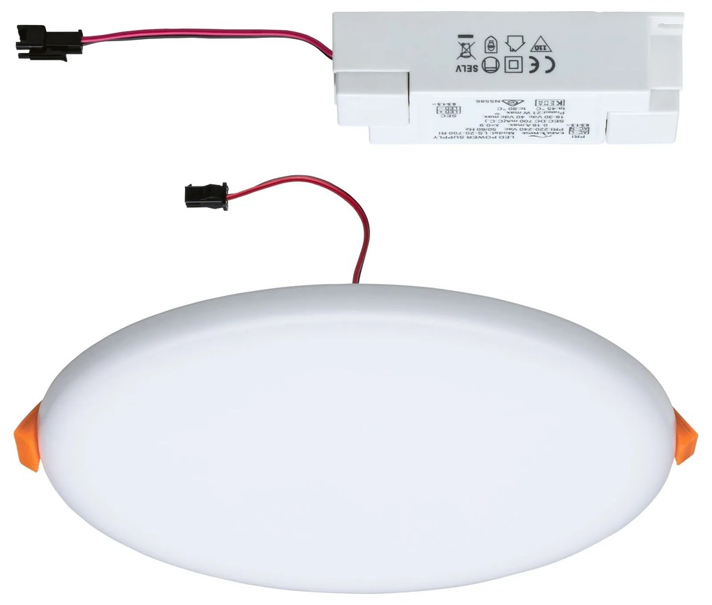Paulmann 92389 Veluna VariFit, kulaté zápustné svítidlo, 17W LED 3000K, prům. 18,5cm, IP44