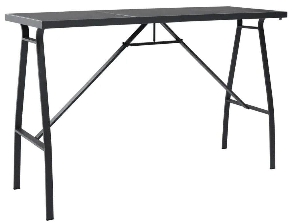 48122 vidaXL Zahradní barový stůl černý 180 x 60 x 110 cm tvrzené sklo