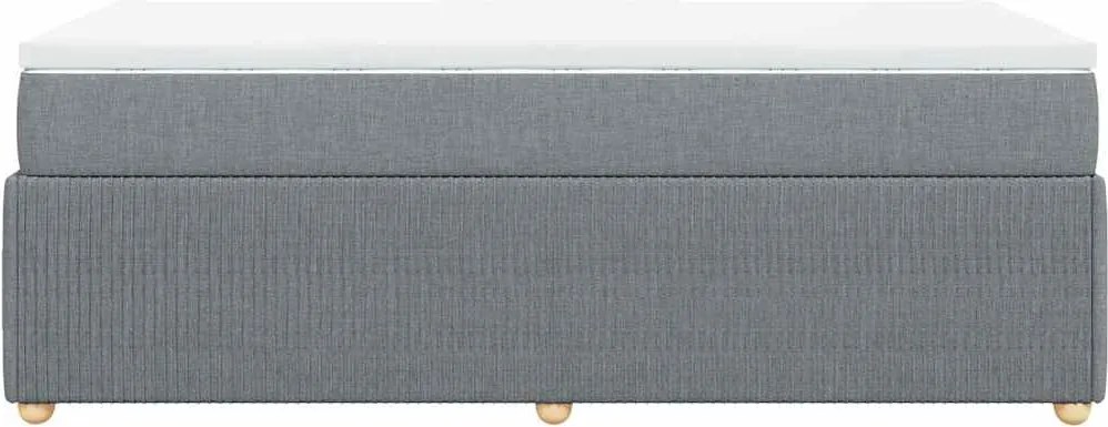 Box spring postel s matrací světle šedá 80 x 200 cm textil 3285525