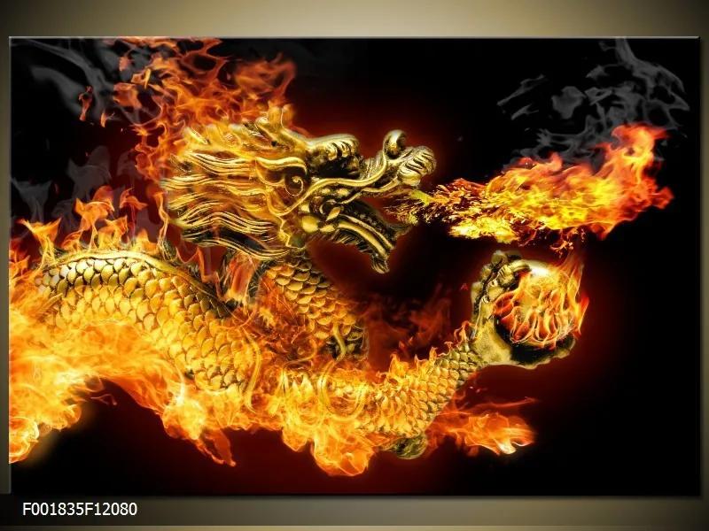 Obraz na plátně Čínský ohnivý drak, Obdélník 120x80cm 2198 Kč