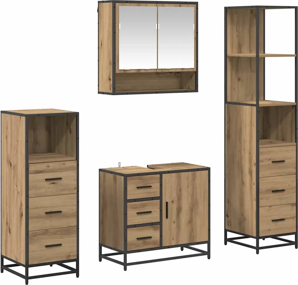 Sada koupelnového nábytku 4 ks Artisanový dub 65 x 33 x 60 cm 3402498