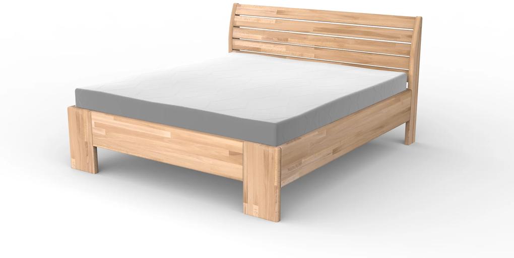 Masivní postel CURYCH - Solwo Design Dřevo a odstín oleje: DUB Cink - Olej odstín DO206, Rozměr spací plochy: 240x200