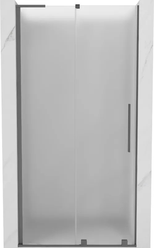 Mexen Velar L, posuvné sprchové dveře do otvoru 120 cm, 8mm sklo námraza, broušený grafit, 871-120-003-31-95