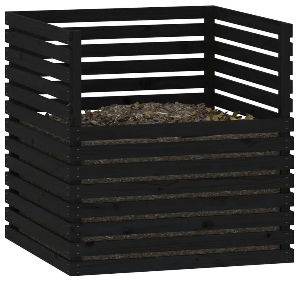 Kompostér černý 100 x 100 x 102 cm masivní borové dřevo,  822196