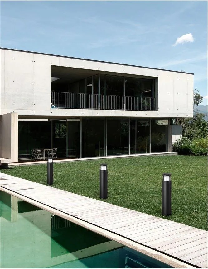 NV 9277151 Venkovní sloupkové svítidlo AGOSTO černý hliník a akrylový difuzor LED 6W 3000K 100-240V 120st. IP54 - NOVA LUCE