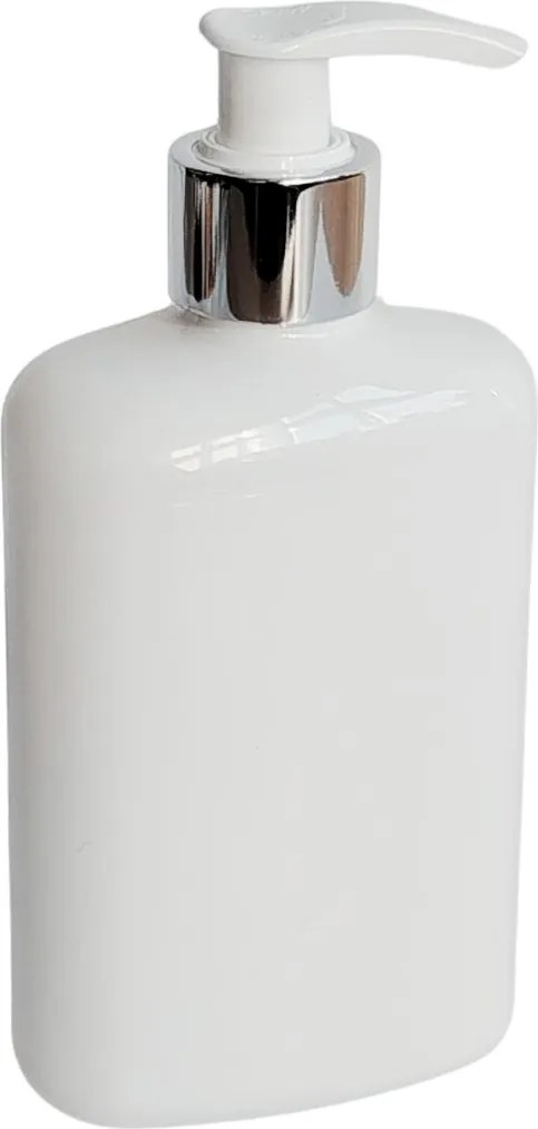 Dávkovač na mýdlo 250 ml bílý s bílo-stříbrnou pumpičkou LIMA
