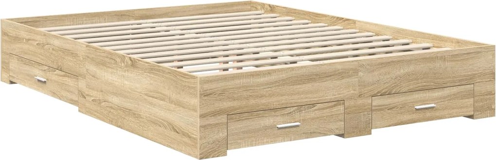 Rám postele s čelo Sonoma dub 150 x 200 cm Kompozitní dřevo 3411960