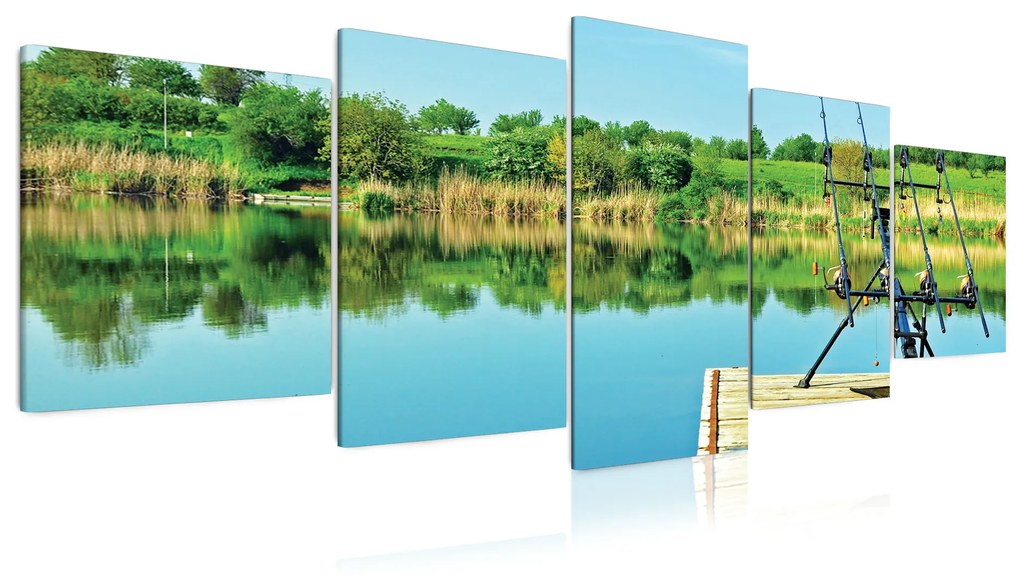 Malvis ® Obraz Klidné pruty u rybníku ROZMĚR (šířka x výška): třídílný obdélník 90x60 cm