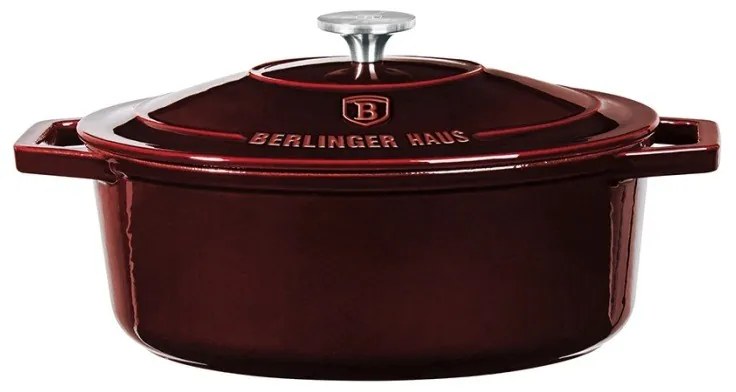 BERLINGERHAUS Pekáč s poklicí litinový 32 x 23 cm Burgundy Line BH-6519