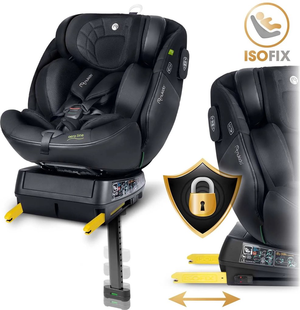 Autosedačka ISOFIX, 0-36kg, černá | Nukido Prestige