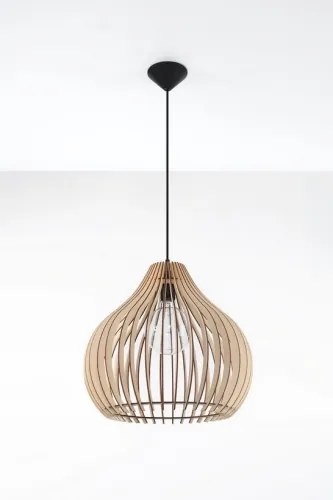 Lustr SOLLUX Aprilla E27 1x60W bez zdroje SL.0639 přírodní dřevo