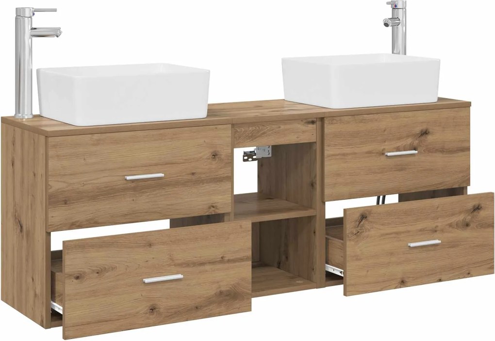 Sada koupelnových skříněk 3 ks Dub artisan 53 x 34,5 x 63 cm 3405858