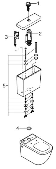 GROHE 39332000 - Splachovací nádrž EURO CERAMIC 385 × 170 × 370 mm keramika/bílá
