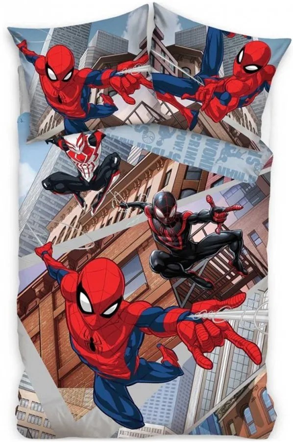 Ložní povlečení Spiderman - motiv Napříč paralelními světy - 100% bavlna renforcé - 70 x 90 cm + 140 x 200 cm