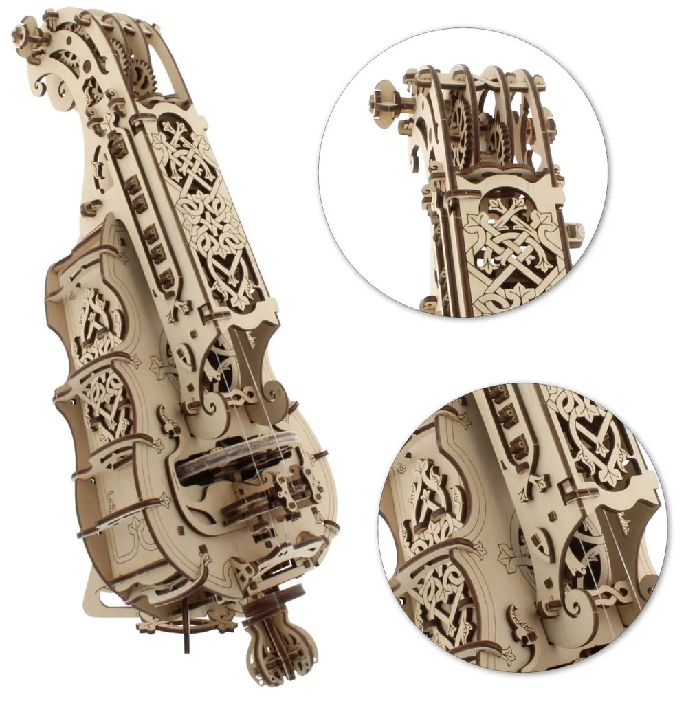 Ugears 3D dřevěné mechanické puzzle Niněra (Hurdy-Gurdy)