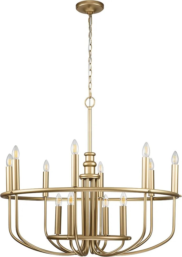Elstead CAPITOL HILL lustr do obýváku 12x E14 zlatý 88 cm