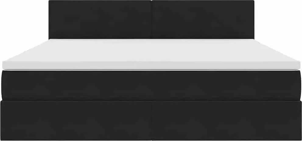 Postel s úložným prostorem s čelo Černá 180 x 200 cm samet 3370715