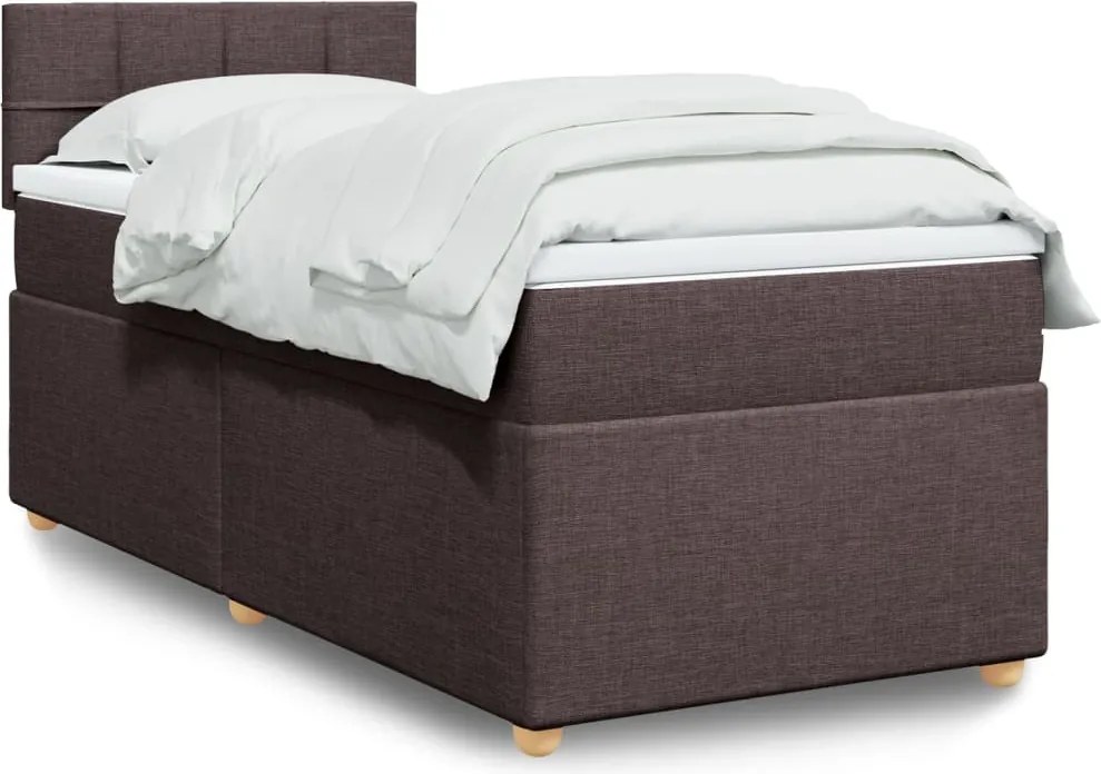 Box spring postel s matrací tmavě hnědá 80x200 cm textil 3286510