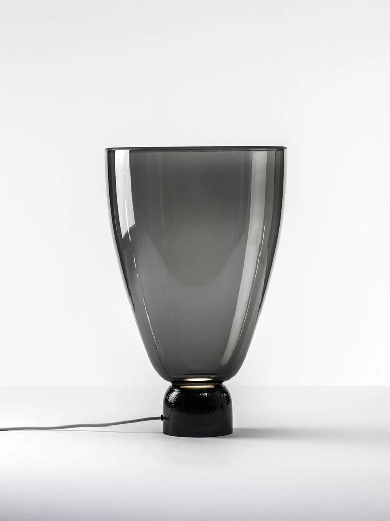Designová stolní lampa Brokis Lightline L-H, PC984 Barva skla: Amber - transparentní sklo, BARVA SPODNÍ ČÁSTI SKLA: transparentní sklo, POVRCHOVÁ ÚPRAVA SPODNÍ ČÁSTI SKLA: lesklý povrch skloviny