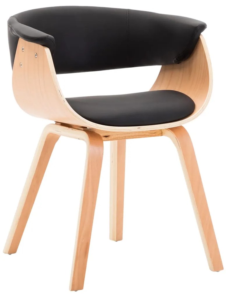 283131 vidaXL Jídelní židle černá ohýbané dřevo a umělá kůže