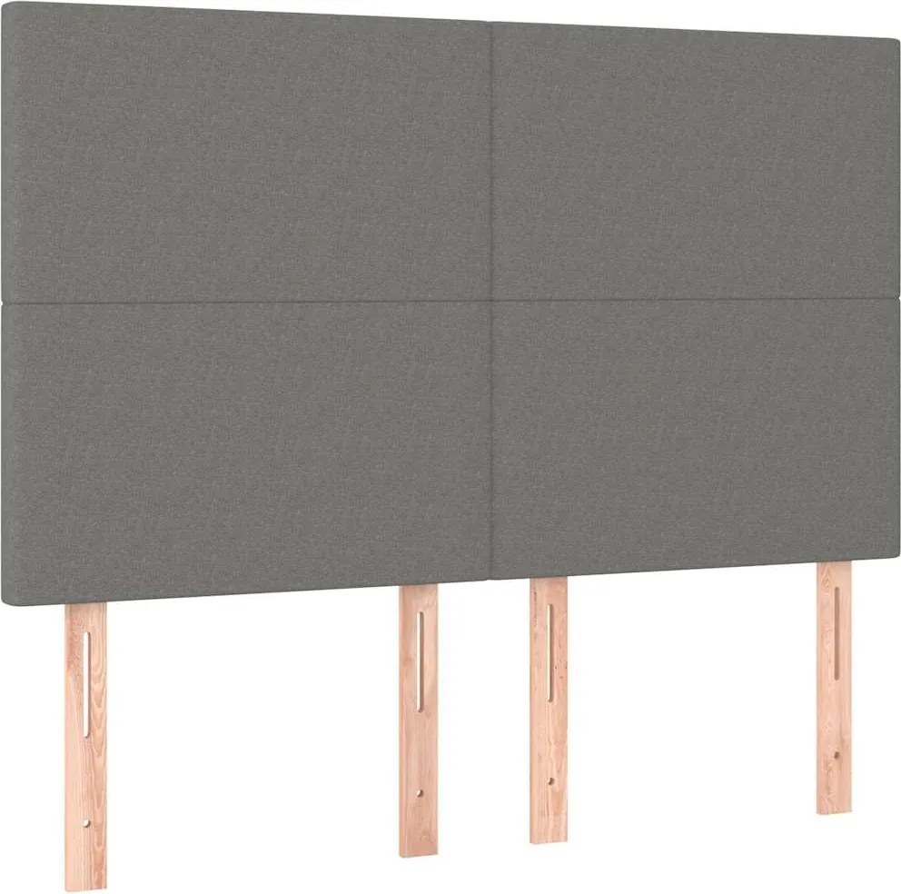 Box spring postel s matrací a LED tmavě šedá 140x200 cm textil 3134718