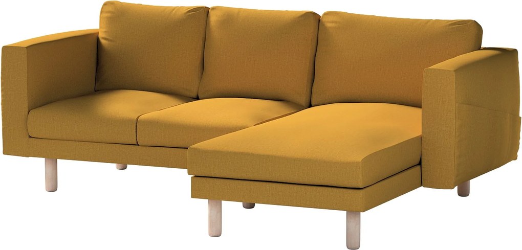 Potah na pohovku IKEA Norsborg 3-místná se šezlongem barva žlutá látka pletený vzor