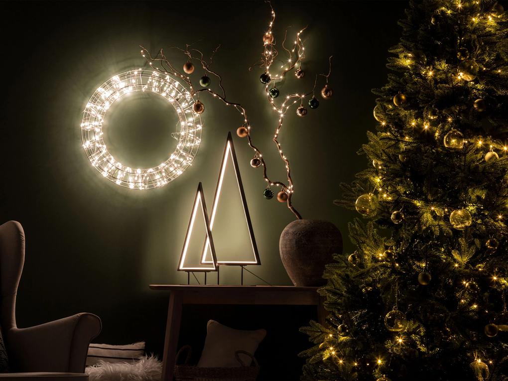 Venkovní vánoční věnec s LED osvětlením ⌀ 55 cm stříbrný KOPPELO Beliani