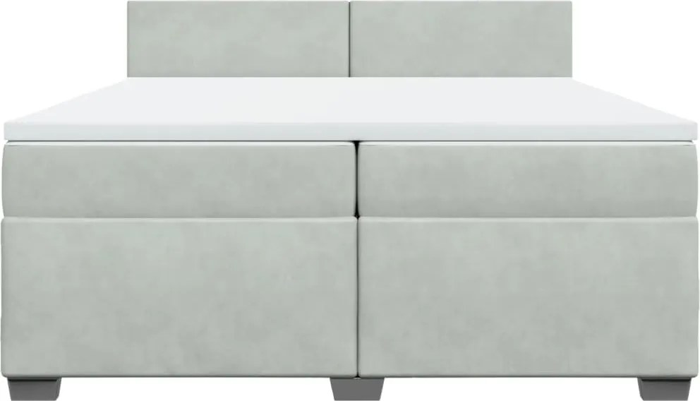 Box spring postel s matrací světle šedá 200x200 cm samet 3286396
