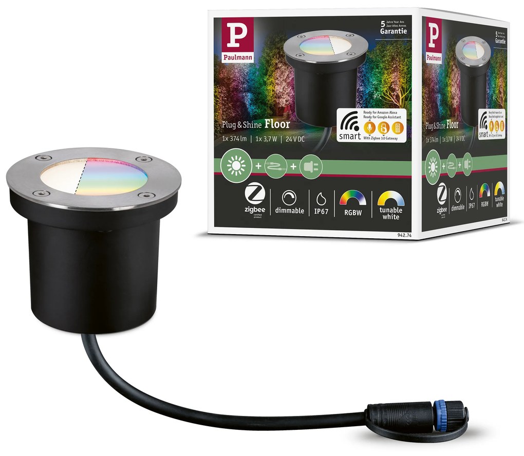 Paulmann 94274 Plug&Shine zápustné venkovní svítidlo RGBW 3,6W LED, IP65 ZigBee