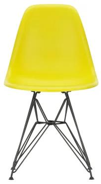 Eames Plastic Chair DSR černě lakovaná žlutá černé na koberec Vitra