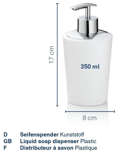 KELA Dávkovač mýdla MARTA plastik bílá H 17cm / Ř 8cm / 350 KL-24192