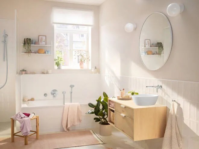Hansgrohe Rebris S, umyvadlová baterie pod omítku, pro montáž na stěnu, s výtokem 20 cm, 2-otvorová instalace, chromová, 72528000